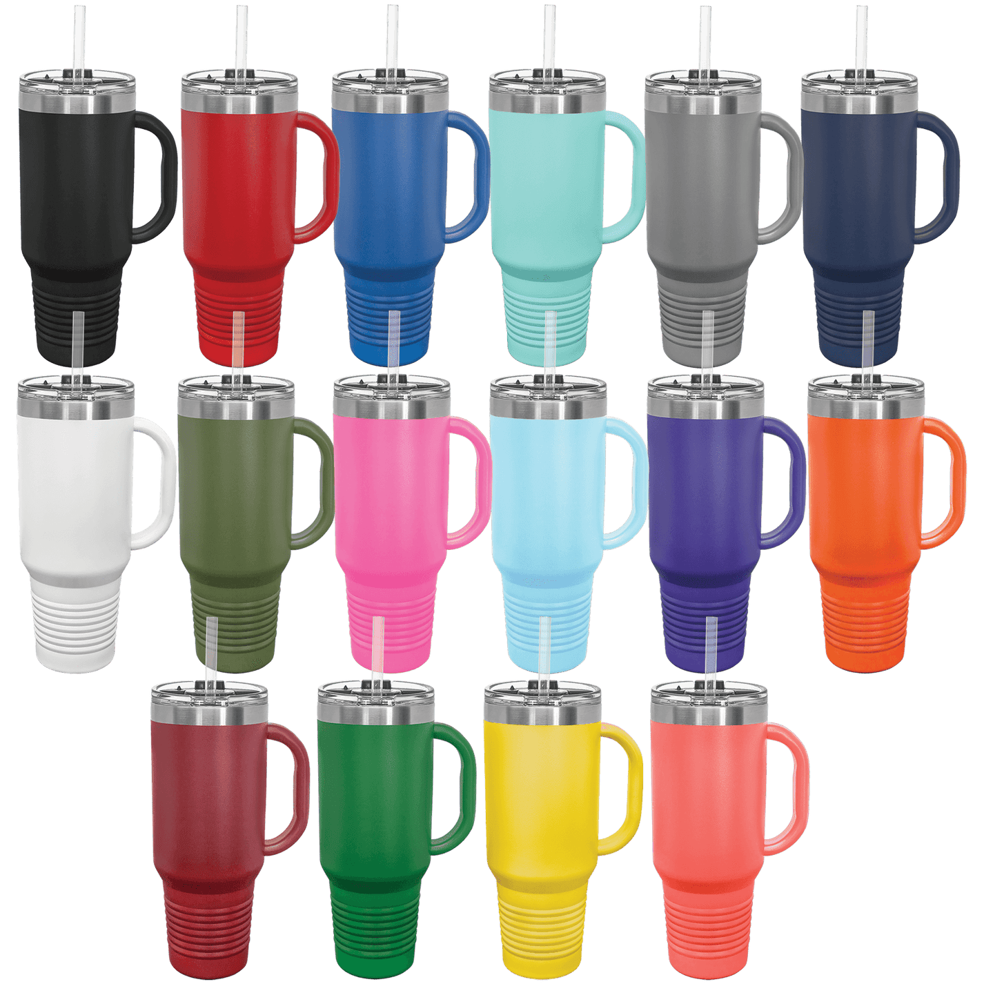 Customized Business Logo Engraved Powder Coated 40 Oz Travel Tumbler ...
